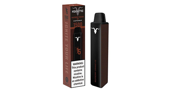 Vape Electrónico Ignite V15 1500 Puffs Nic 5g Raspberry Orange Ice ...